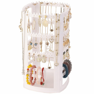 Cq acrylic 360 Rotating Earring Holder Organizer Clear Jewelry Displays ...