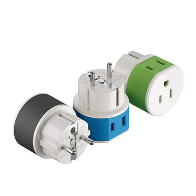 OREI Germany, France, Schuko Power Plug Adapter with 2 USA Inputs ...