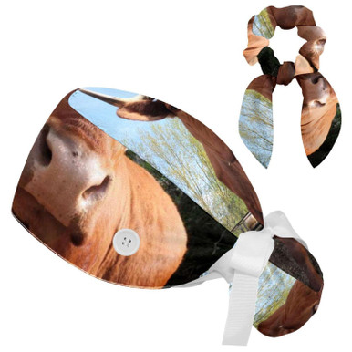 Livestock Animal Cow Cattle Working Cap with Buttons and Sweatband ...