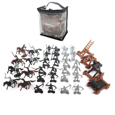 Medieval Knights Army Playset with Castle, Figurines, Catapult Action ...