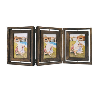 MONT PLEASANT 4x6 Picture Frame Farmhouse Solid Wood 3 Folding Hinged ...
