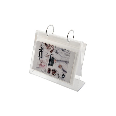 4X6"Acrylic Sign Holder,Flip Frame for Pictures,Clear Self Standing ...