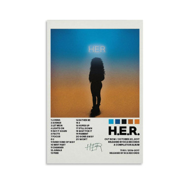 BAOBAOshu 90s H.E.R Poster H.E.R Album Cover Poster Poster Decorative ...
