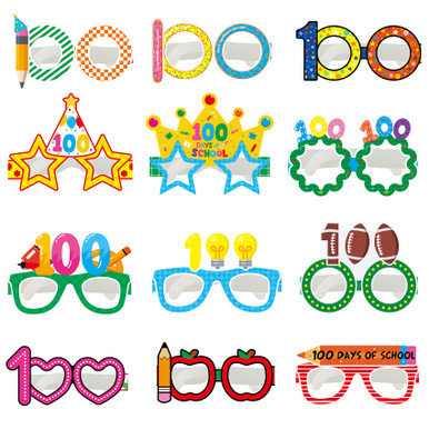 RFM4S 100th Day of School Glasses 36 PCS 100 Days of School Paper ...