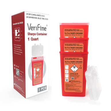 Verifine Sharps Container for Needles, Needle Disposal Containers 1 ...