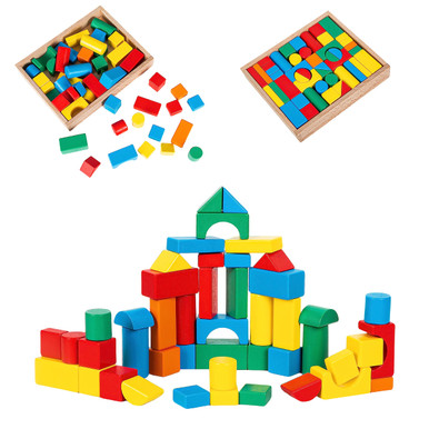 MMAMUN Wooden Building Blocks Set - for Toddlers with Wooden Storage ...