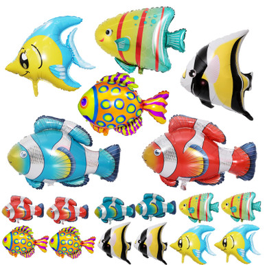 18 Pcs Large Tropical Fish Balloons Set, Foil Inflatable Fish Balloons ...
