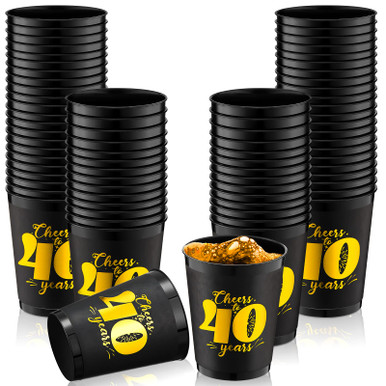 22 Pieces 40th Birthday Cups Cheers to 40 Years Party Cups 12 oz Gold ...