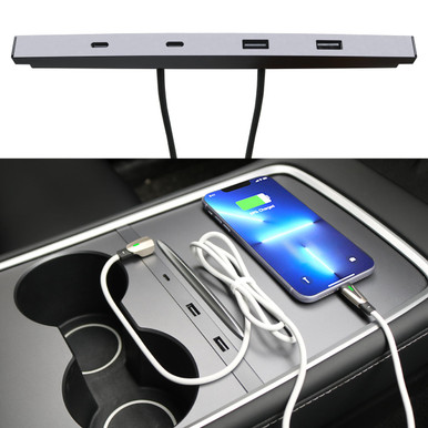 Leikaendi Car USB Hub Multiport Charger for Tesla Model 3/Y 2021-2023 ...