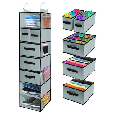 Tidy Zebra Hanging Closet Organizers with Drawers and Storage Shelves ...