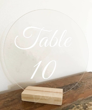 Acrylic Sign Table Numbers 5.5'' Wedding Table Numbers 1 Pcs with Wood ...