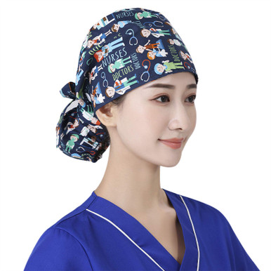 Beisto Surgical Cap Scrub Doctor Nurse, Working Cap with Buttons and ...