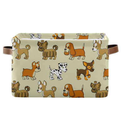 Cute Puppies Dogs Storage Basket Bins Decorative Toy Laundry Basket ...