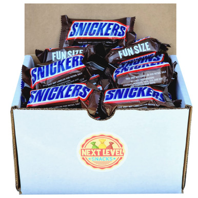 Snickers Fun Size Chocolate Caramel Candy Bars Bulk Box (Pack of 30 ...