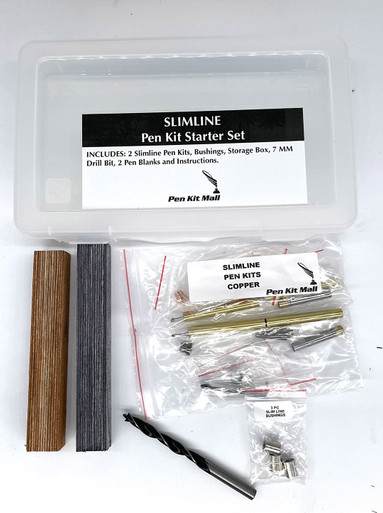 PKM - 7MM Slimline Pen Kit Starter Set with Case, Drill Bit, Bushings ...