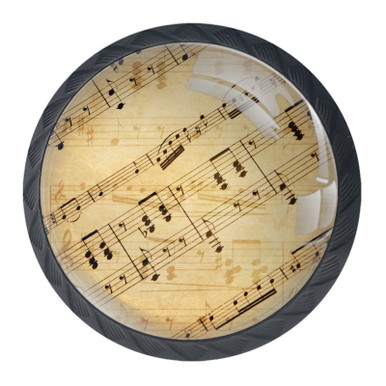 MUOOUM Vintage Brown Staff Music Note Drawer Knob Pull Handle Crystal ...