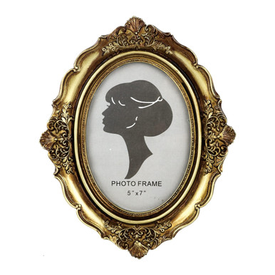 TWIGANDLAKE Oval 5x7 Picture Frame with Real Glass Front, Gold Vintage ...