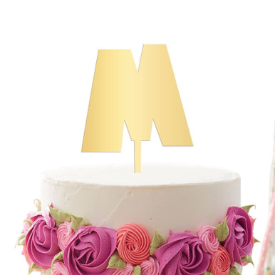 Vinisong Personalized Letter Cake Topper Initial Letter M Cake Topper ...