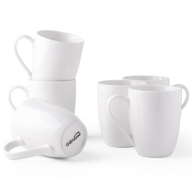 GBHOME 12 OZ Off White Coffee Mugs, Porcelain Coffee Mugs with Large ...