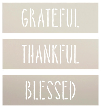 Grateful Thankful Blessed Stencils for Stacked Wood Blocks by StudioR12 ...