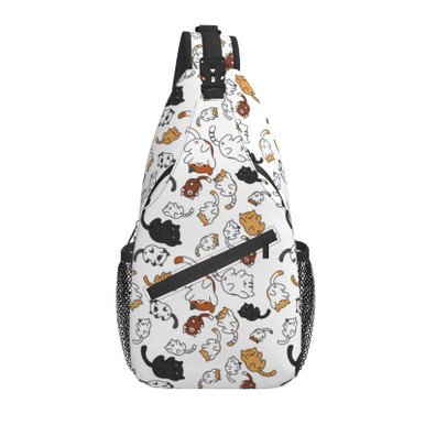 Funny Cute Cat Sling Backpack Cat Chest Bags Crossbody Animal Shoulder ...