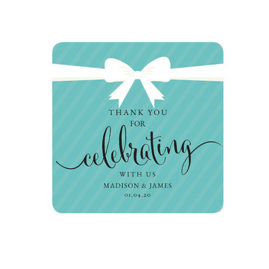 Andaz Press Personalized Square Labels Stickers, Party & Co Thank You ...
