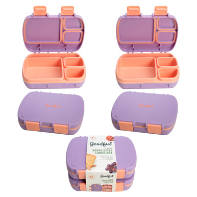 Goodful Bento-Style Kids Lunch Box with Carry Handle, Easy To Open ...