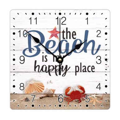 godblessign Rustic Ocean Theme Shell Wall Clock Beach Decor Less Worry ...