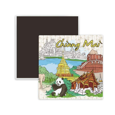 Thailand Chiang Mai Panda Temple Square Ceramics Fridge Magnet Keepsake ...