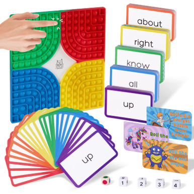 JoyCat Sight Words Game-Popping Mats&Dice,Learn to Read 220 Dolch Sight ...