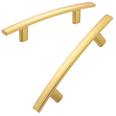 KOOFIZO Solid Curved Bar Cabinet Pull - Brushed Gold Furniture Arch ...