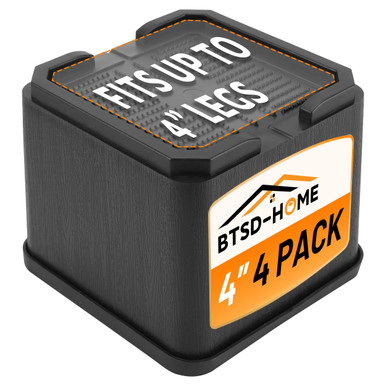 BTSD-home 4 Inch Bed Risers Heavy Duty Adjustable Oversized Bed and ...