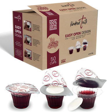 Easy Open 50 Count Pre-filled Communion Cups and Wafer Set by Kindred ...