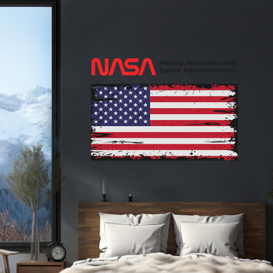 NASA American Flag Wall Decor I Space Decor for Boys Room I NASA Decal ...