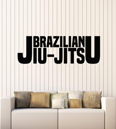 Vinyl Wall Decal Words Brazilian Jiu-Jitsu Martial Arts Fight Gym ...