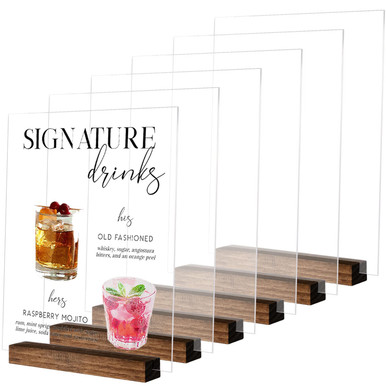 8x10 Inch Acrylic Sign Acrylic Blanks with Stand-6 Pack Clear 8x10 ...