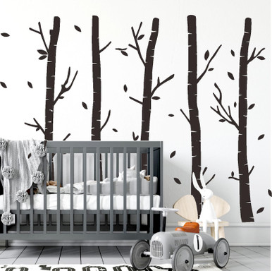 Giant Birch Tree Wall Decal Extra Large Tree Wall Stickers 72 Inch Peel ...