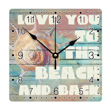 godblessign Ocean Theme Shell Wall Clock Beach Square Clocks The Beach ...