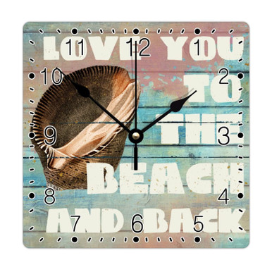 godblessign Conch Sea Life Wall Clock Beach Square Clocks The Beach is ...