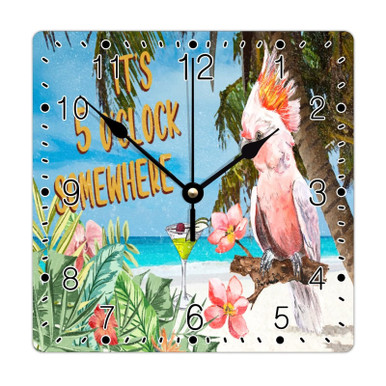 godblessign It's Five O'clock Somewhere Wall Clock Rustic Painted ...