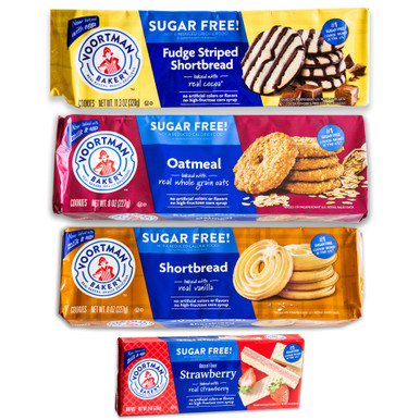 Voortman Sugar Free Cookies - Variety Pack - Oatmeal - Fudge Striped ...