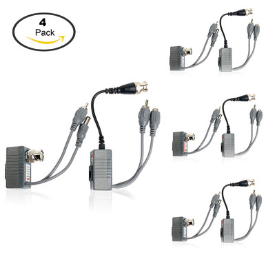 BNC to RJ45 CAT5 Video Power Balun with BNC Power Connector for CCTV ...