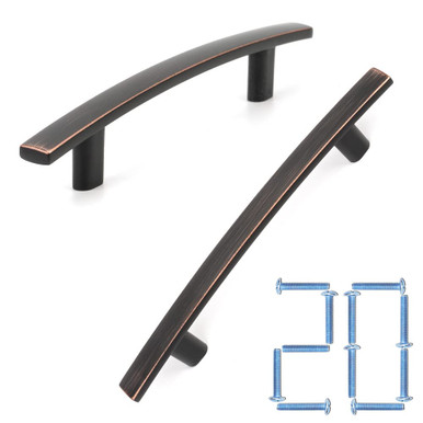 KOOFIZO 20-Pack Curved Bar Cabinet Pull - Oil Rubbed Bronze Furniture ...