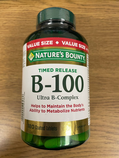 Nature's Bounty B-100 Ultra B-Complex Time Release, 180 Tablets ...