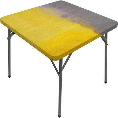Grey and Yellow Square Table cove, Street Style Painting Brush Print ...