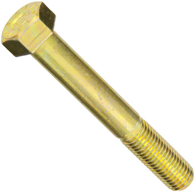 Steel Hex Bolt, Grade 9, Zinc Yellow-Chromate Plated Finish, Hex Head ...