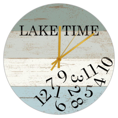 UanMere Round Clock Whatever Lake Time Kitchen Wall Decorations Silent ...