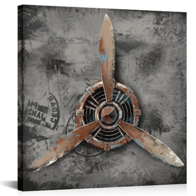 OuElegent Airplane Propeller Canvas Wall Art Plane Engine Artwork ...