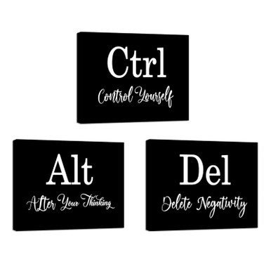 Ctrl Alt Del Framed Wall Decor, Ctrl+Alt+Del Canvas Print Wall Art ...
