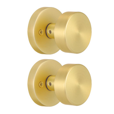 naubea Dummy Door Knobs Interior, Gold Closet Door Knob, Brushed Brass Bifold Door Knobs, Heavy ...